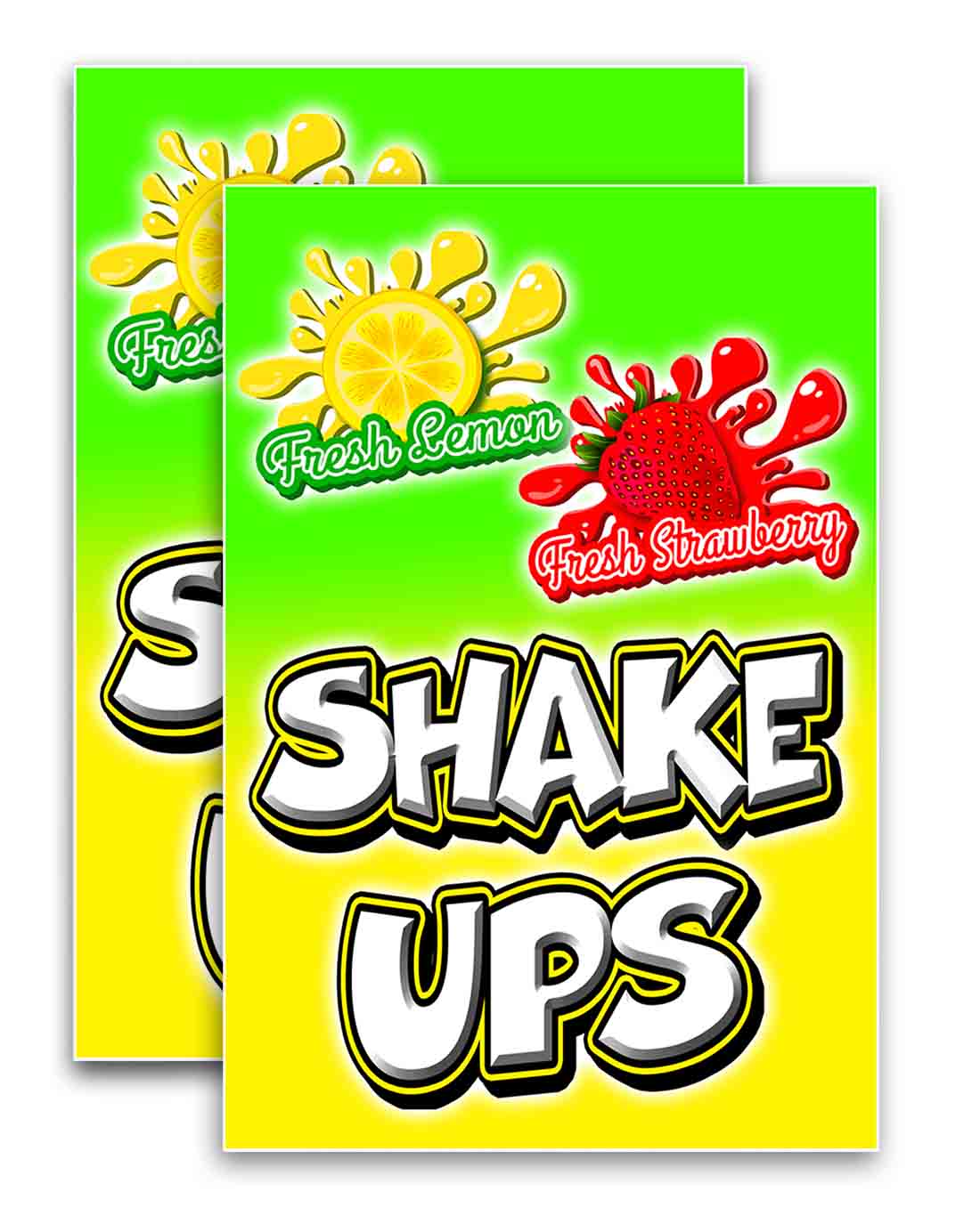 Lemon Strawberry Shake Ups (24" X 36") Vinyl Decal Only (Pack of 2 ...