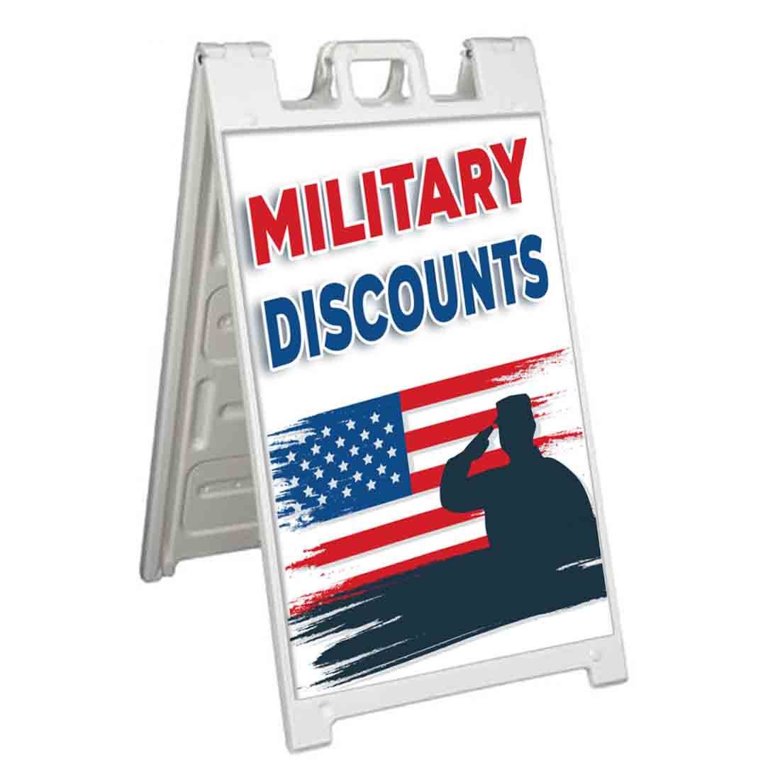 Military Discounts (24" X 36") Standard A-Frame Signicade, Includes ...
