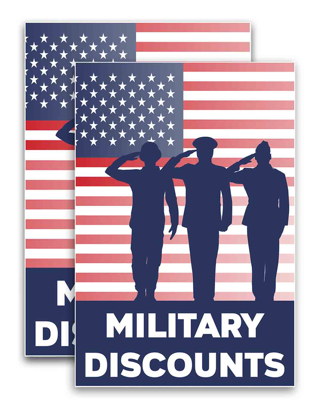 Military Discounts (24" X 36") Vinyl Decal Only (Pack of 2) |Sign ...