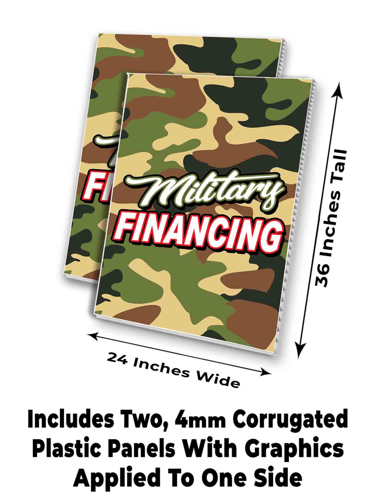 MILITARY FINANCING Signicade 24x36 Aframe Sidewalk Sign Banner Decal ...