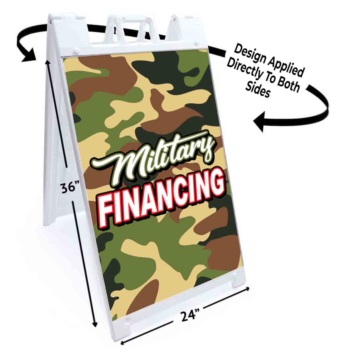 MILITARY FINANCING Signicade 24x36 Aframe Sidewalk Sign Banner Decal ...