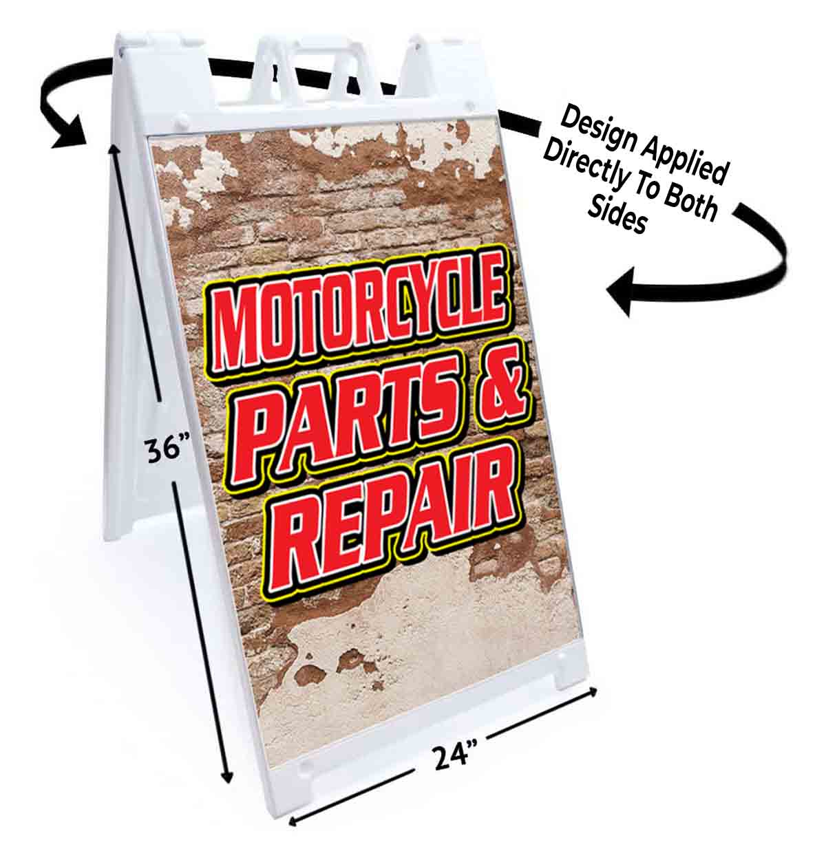 MOTORCYCLE PARTS Signicade 24x36 Aframe Sidewalk Sign Banner Decal ...