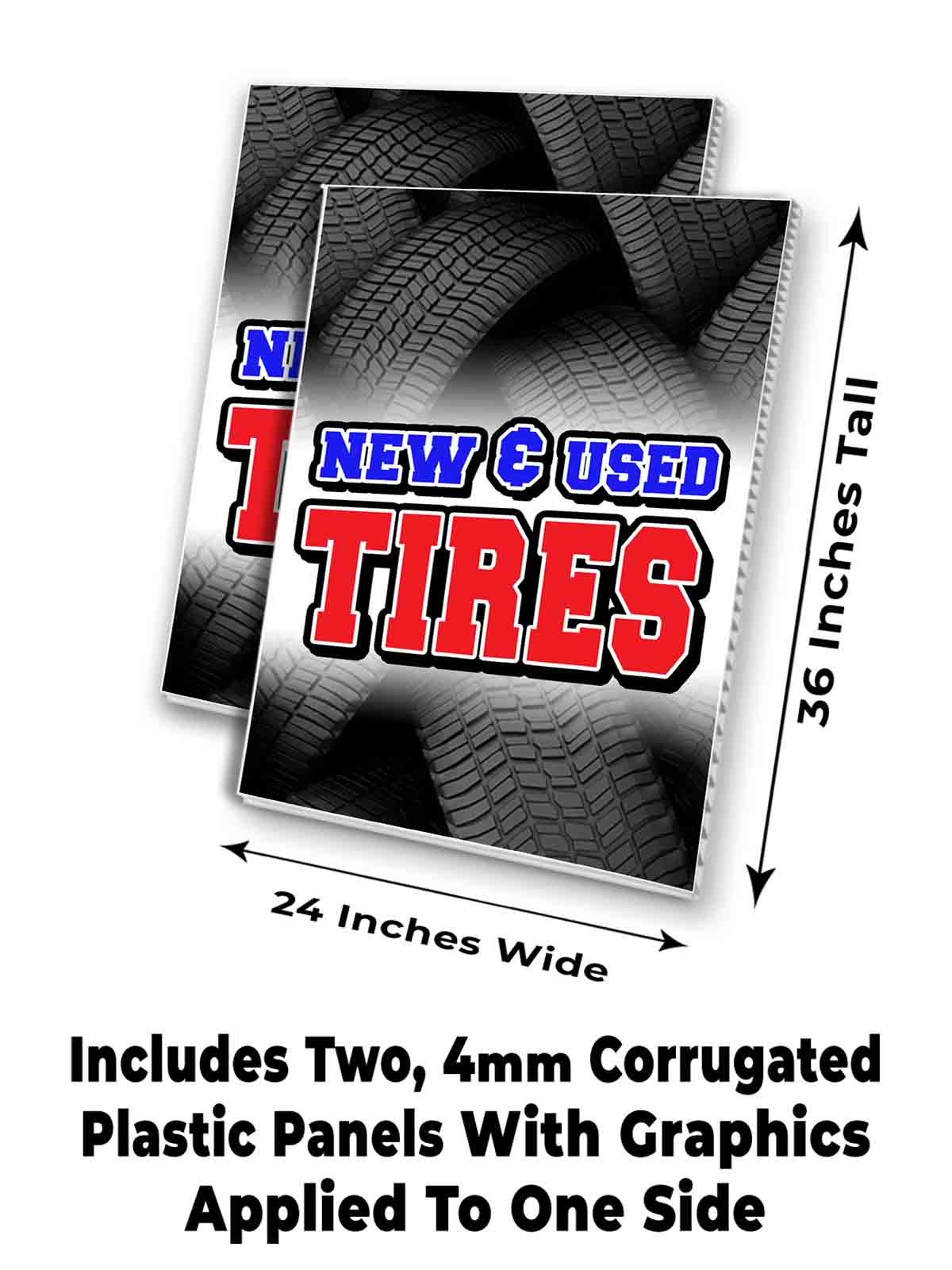 NEW AND USED TIRES Signicade 24x36 Aframe Sidewalk Sign Banner Decal ...
