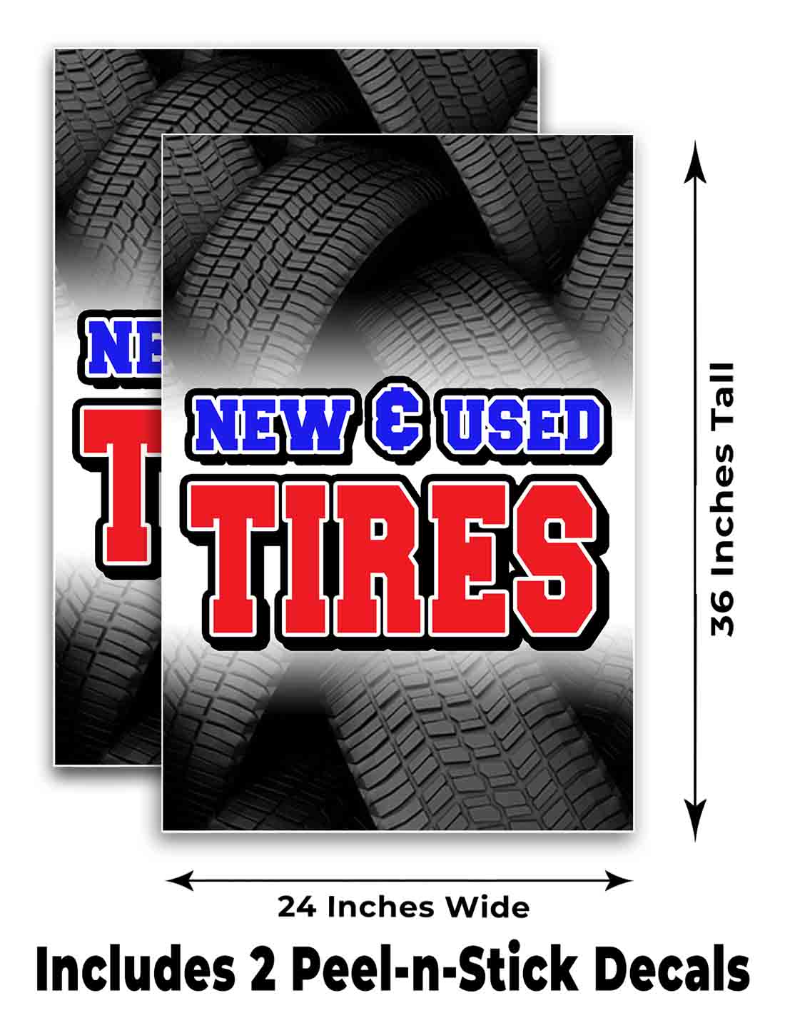 NEW AND USED TIRES Signicade 24x36 Aframe Sidewalk Sign Banner Decal ...