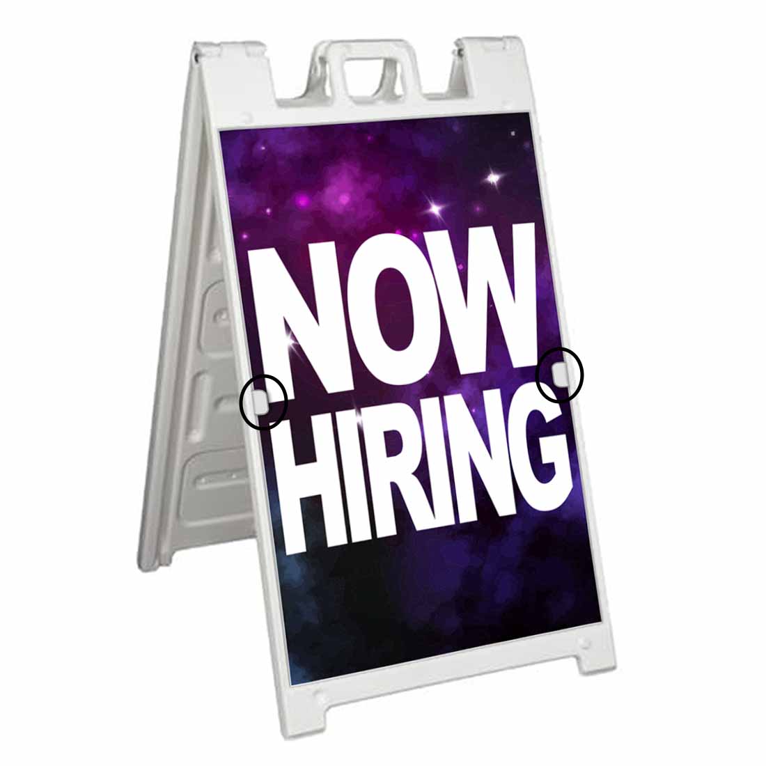 Now Hiring (24" X 36") Deluxe A-Frame Signicade, Includes Decal Applied ...
