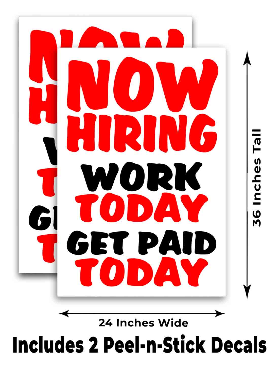 NOW HIRING WORK TODAY Signicade 24x36 Aframe Sidewalk Sign Banner Decal ...