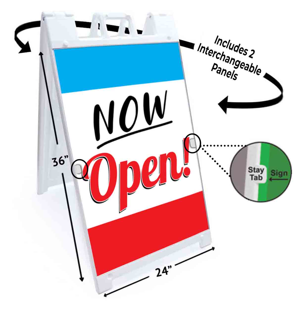 NOW OPEN Signicade 24x36 Aframe Sidewalk Sign Banner Decal NOW SERVING ...