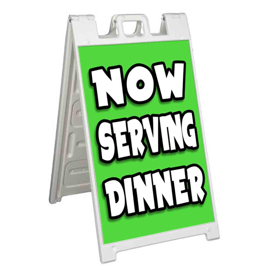 Now Serving Dinner (24" X 36") Standard A-Frame Signicade, Includes ...