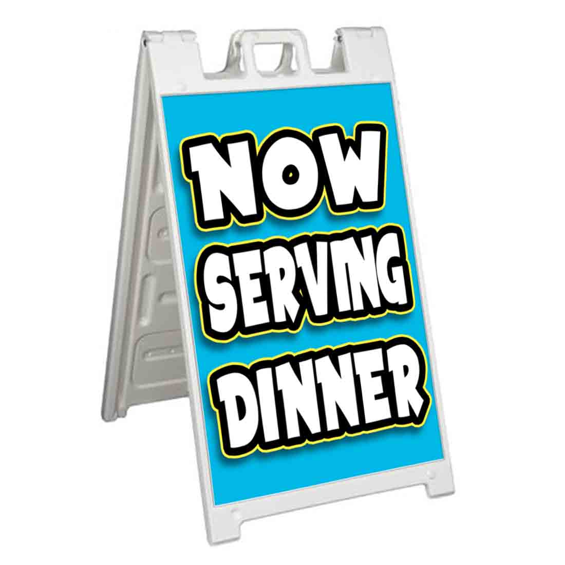 Now Serving Dinner (24" X 36") Standard A-Frame Signicade, Includes ...