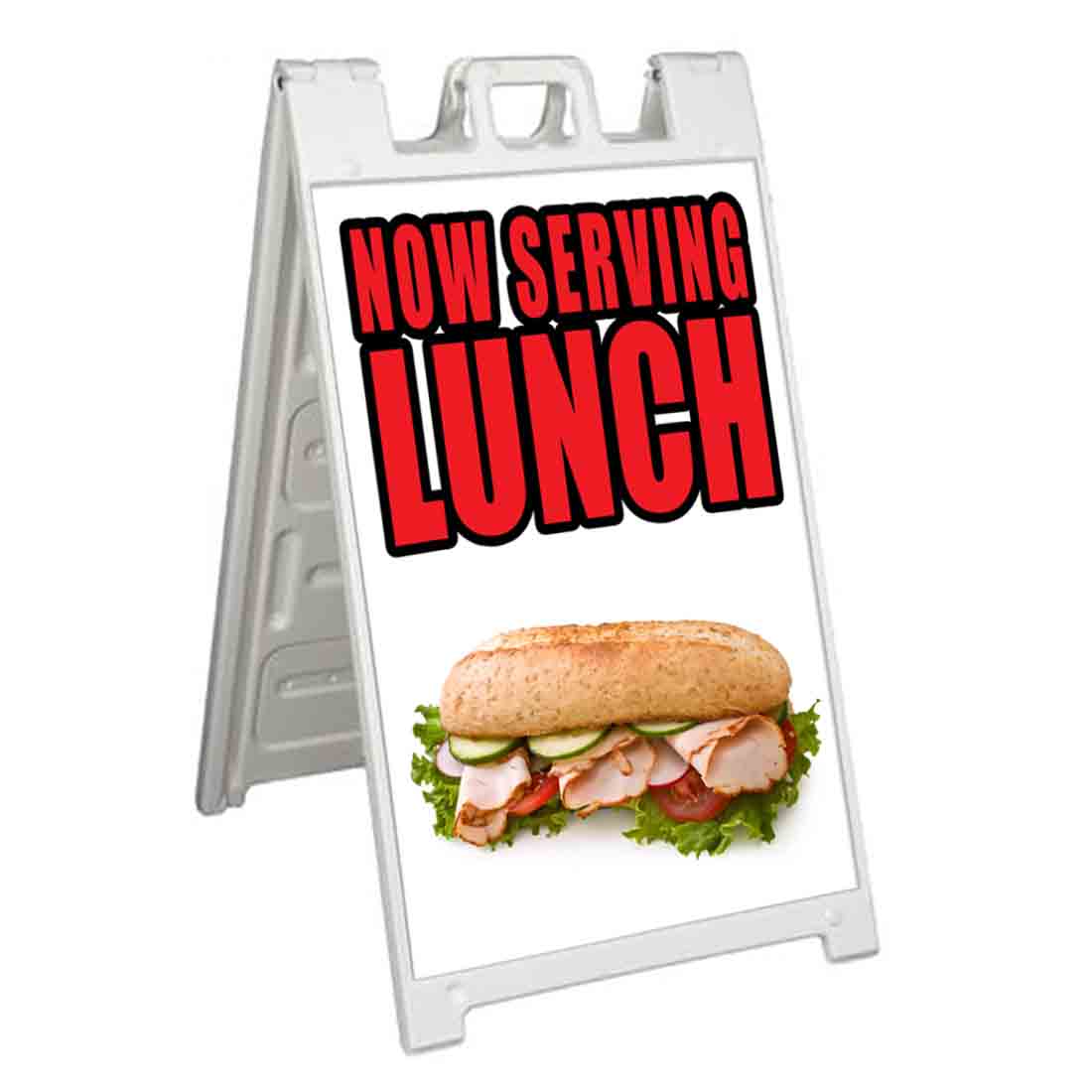 Now Serving Lunch (24" X 36") Standard A-Frame Signicade, Includes ...