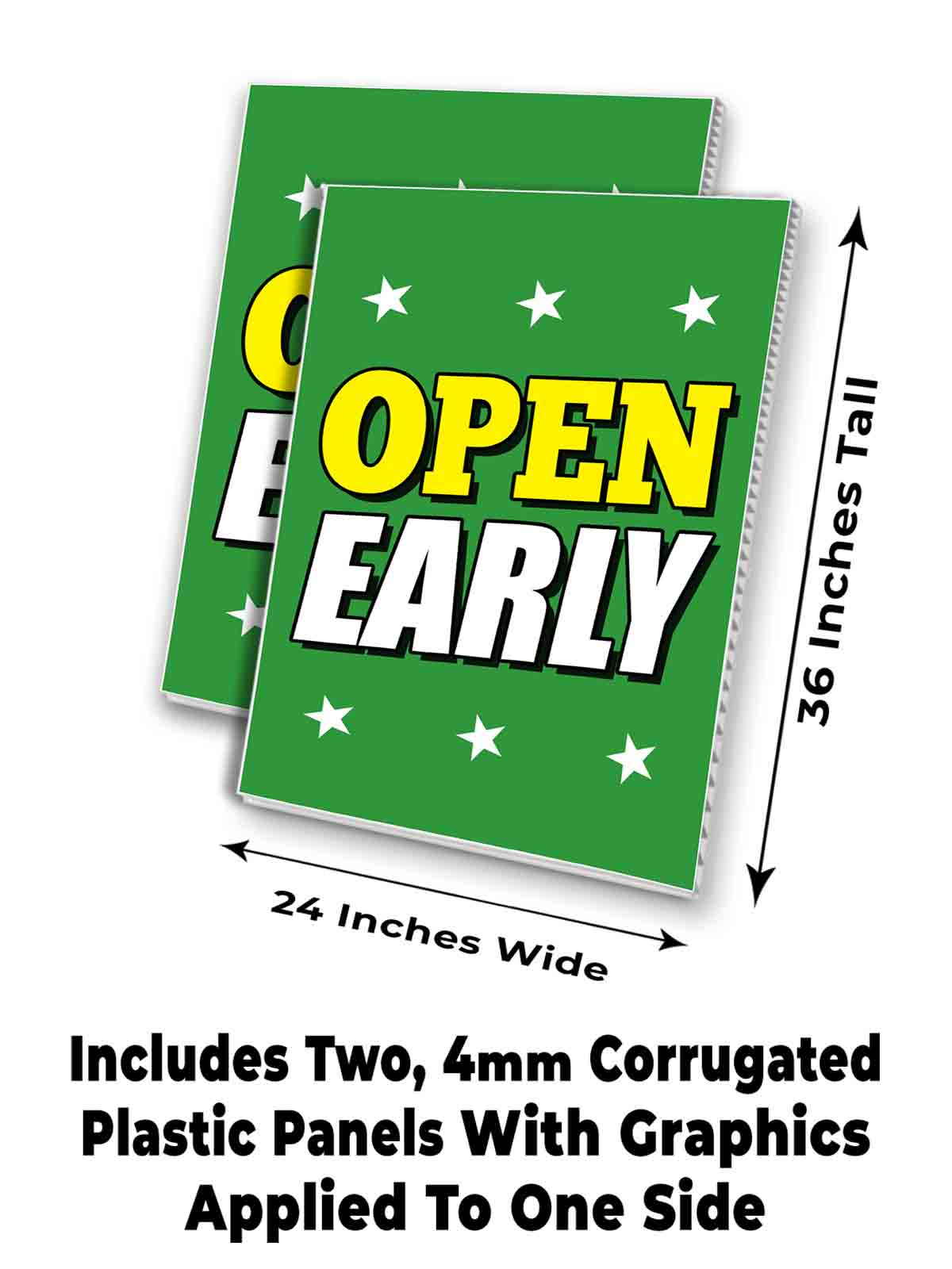 OPEN EARLY Signicade 24x36 Aframe Sidewalk Sign Banner Decal MORNING ...