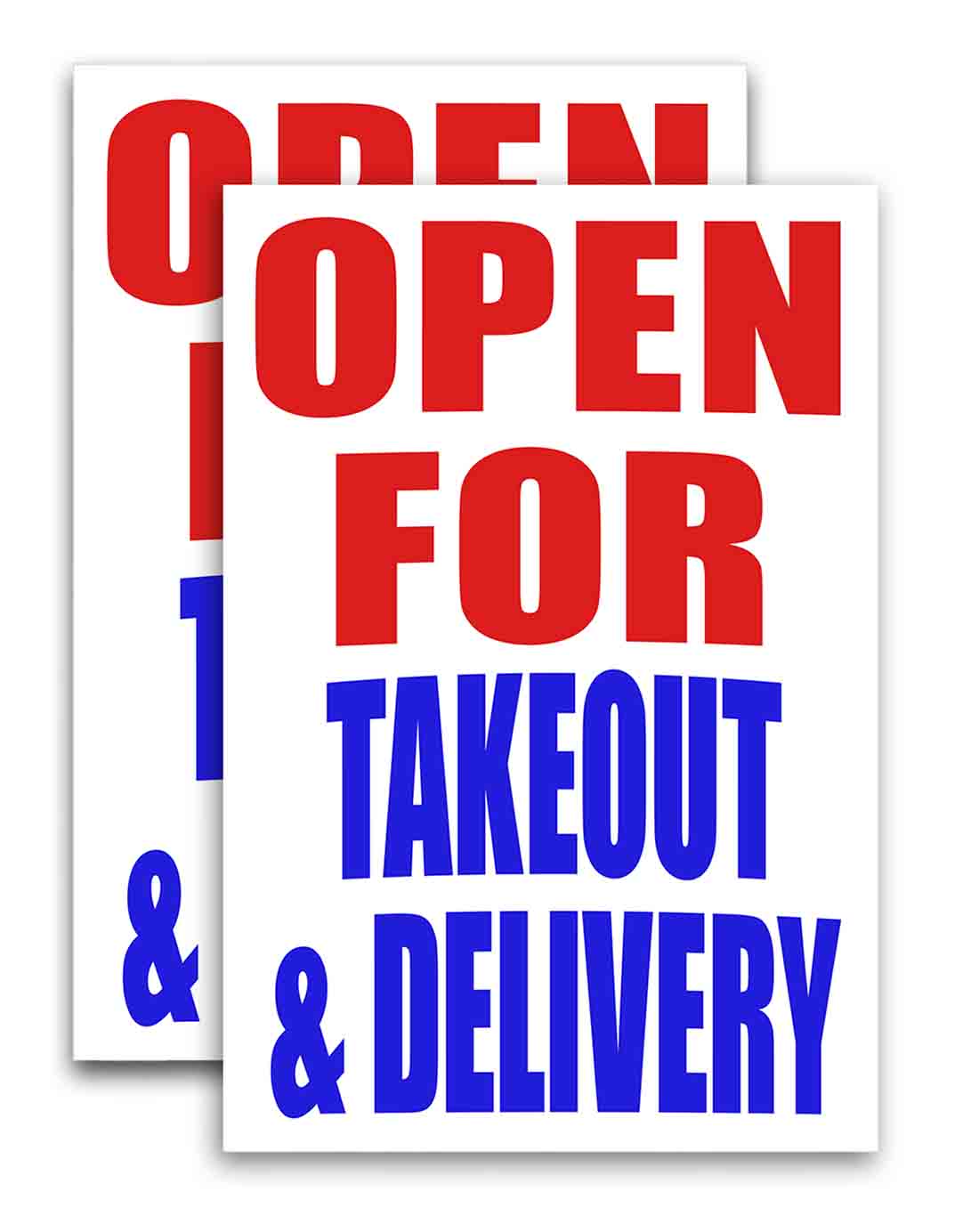 Open For Takeout And Delivery (24" X 36") Vinyl Decal Only (Pack of 2 ...