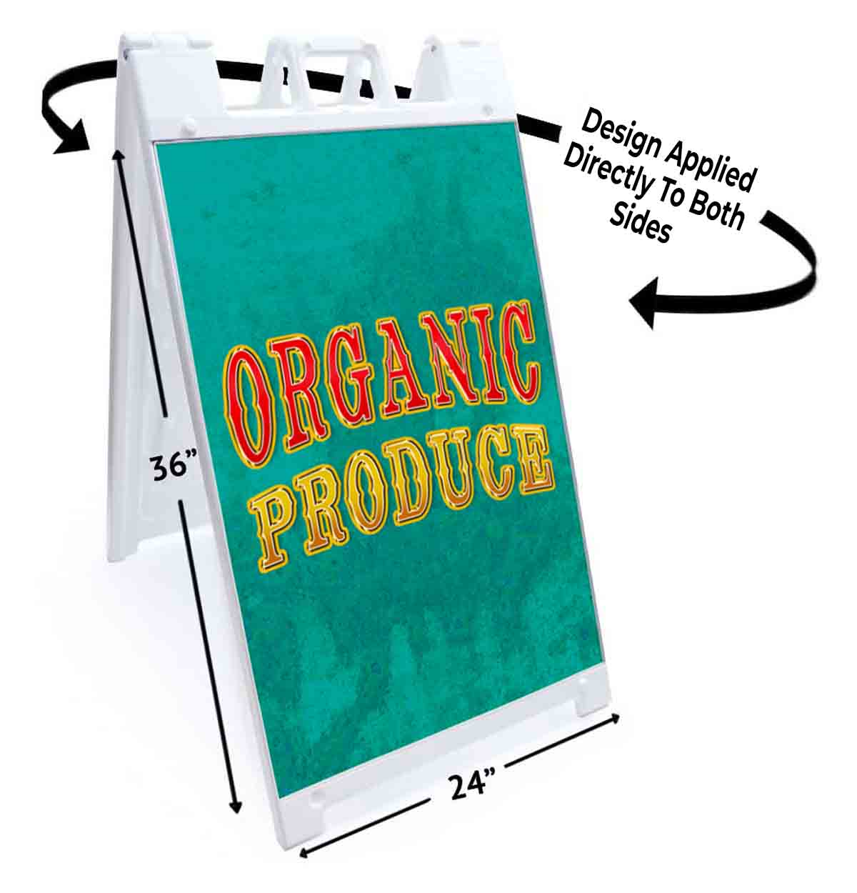 ORGANIC PRODUCE Signicade 24x36 Aframe Sidewalk Sign Banner Decal FRUIT ...