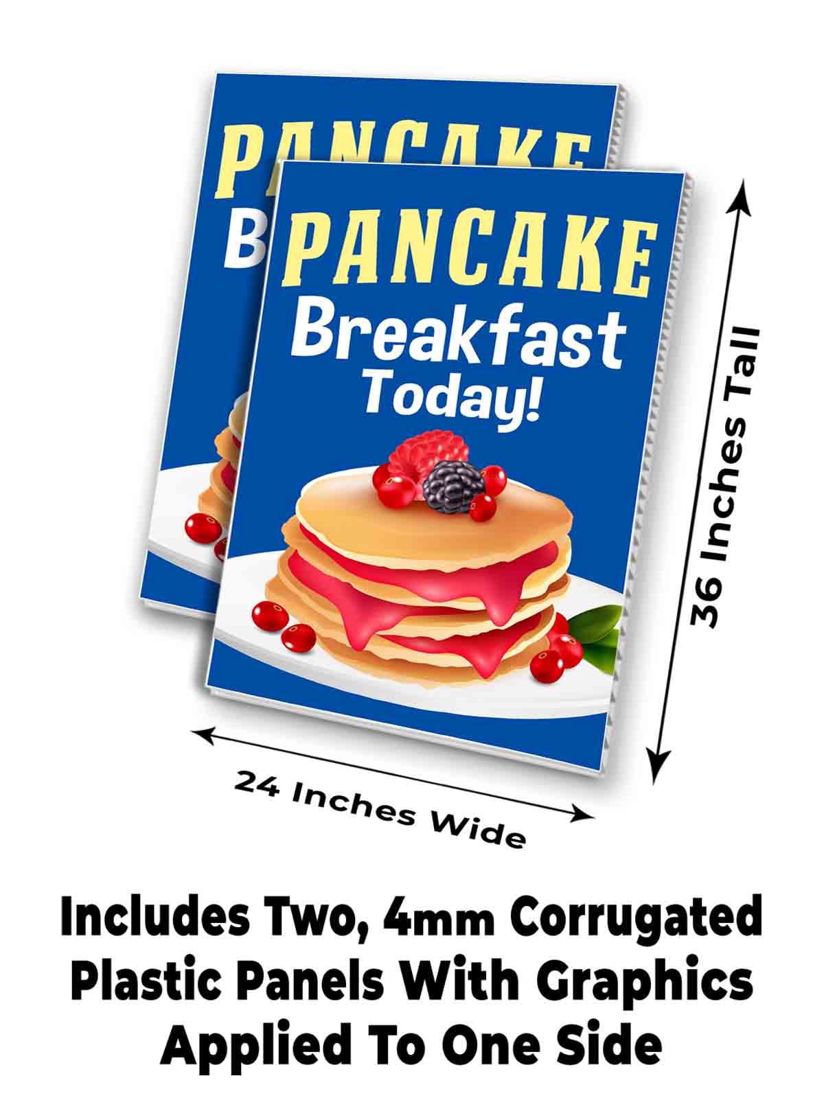 PANCAKE BREAKFAST TODAY Signicade 24x36 Aframe Sidewalk Sign Banner ...