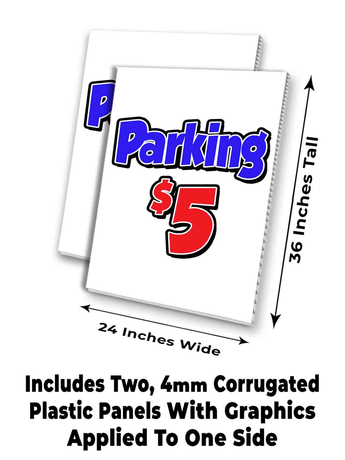 PARKING $5 Signicade 24x36 Aframe Sidewalk Sign Banner Decal | eBay