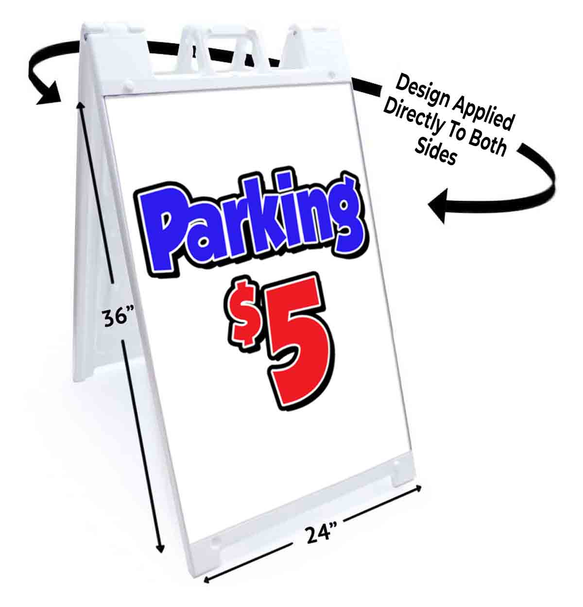 PARKING $5 Signicade 24x36 Aframe Sidewalk Sign Banner Decal | eBay