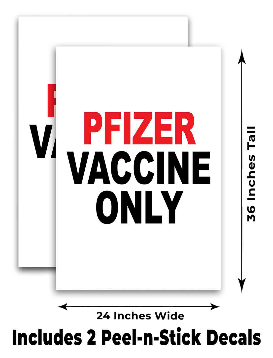 PFIZER VACCINE ONLY Signicade 24x36 Aframe Sidewalk Sign Banner Decal ...