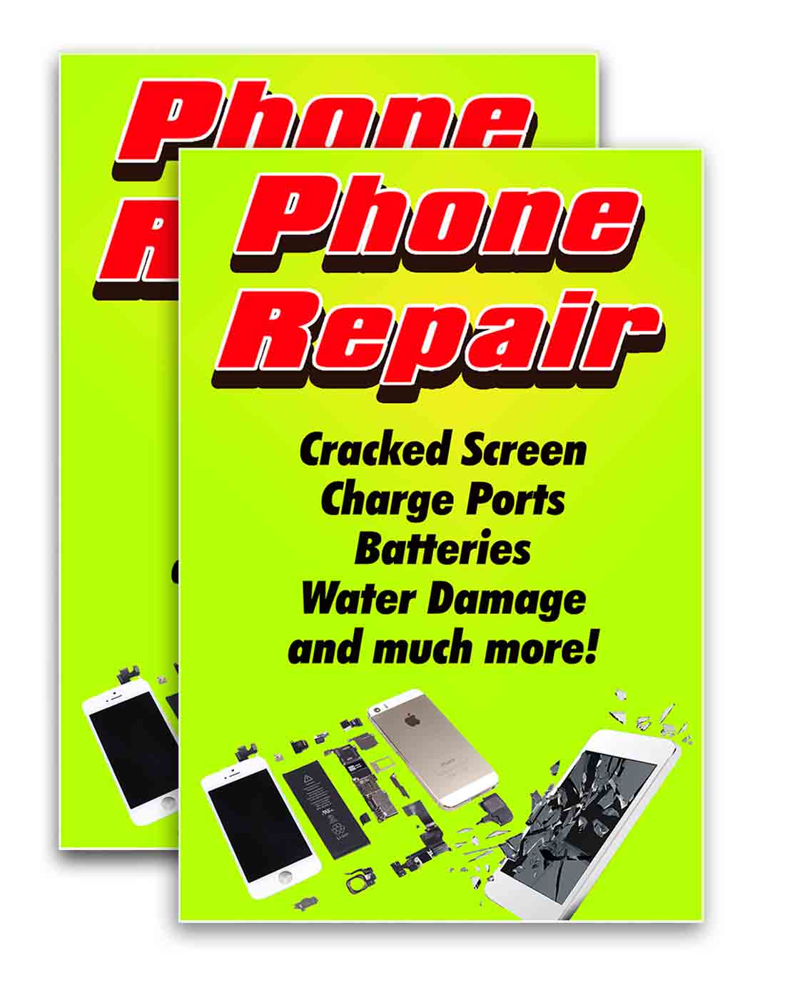 Phone Repair (24" X 36") Vinyl Decal Only (Pack of 2) |Sign|Sticker ...