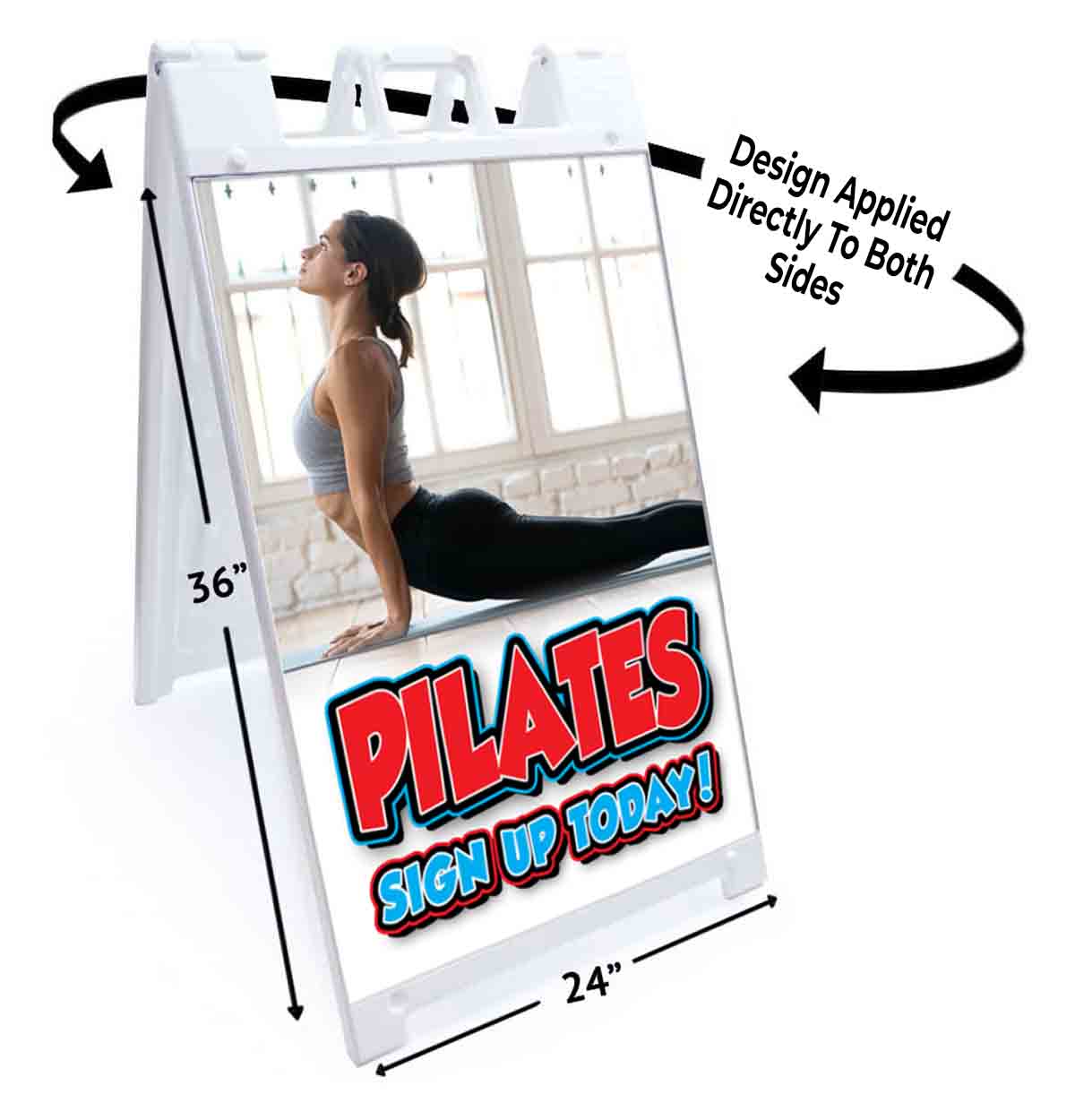 PILATES SIGN UP TODAY Signicade 24x36 Aframe Sidewalk Sign Banner Decal ...