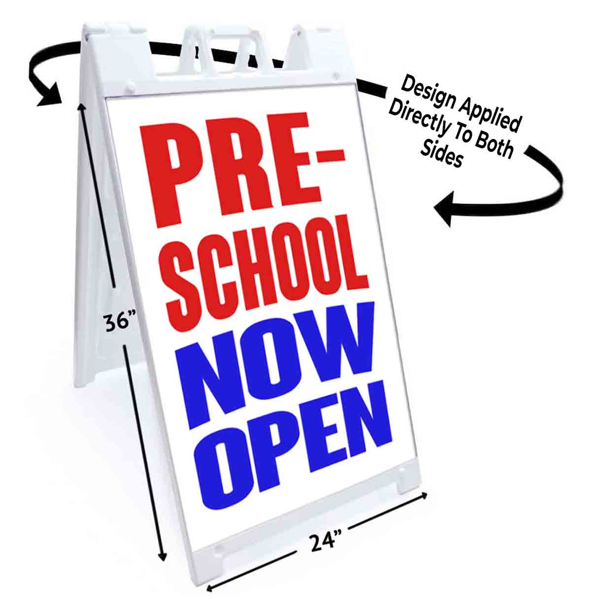 PRE-SCHOOL NOW OPEN Signicade 24x36 Aframe Sidewalk Sign Banner Decal ...