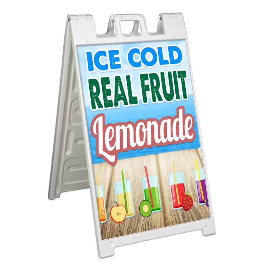 Real Fruit Lemonade (24" X 36") Standard A-Frame Signicade, Includes ...