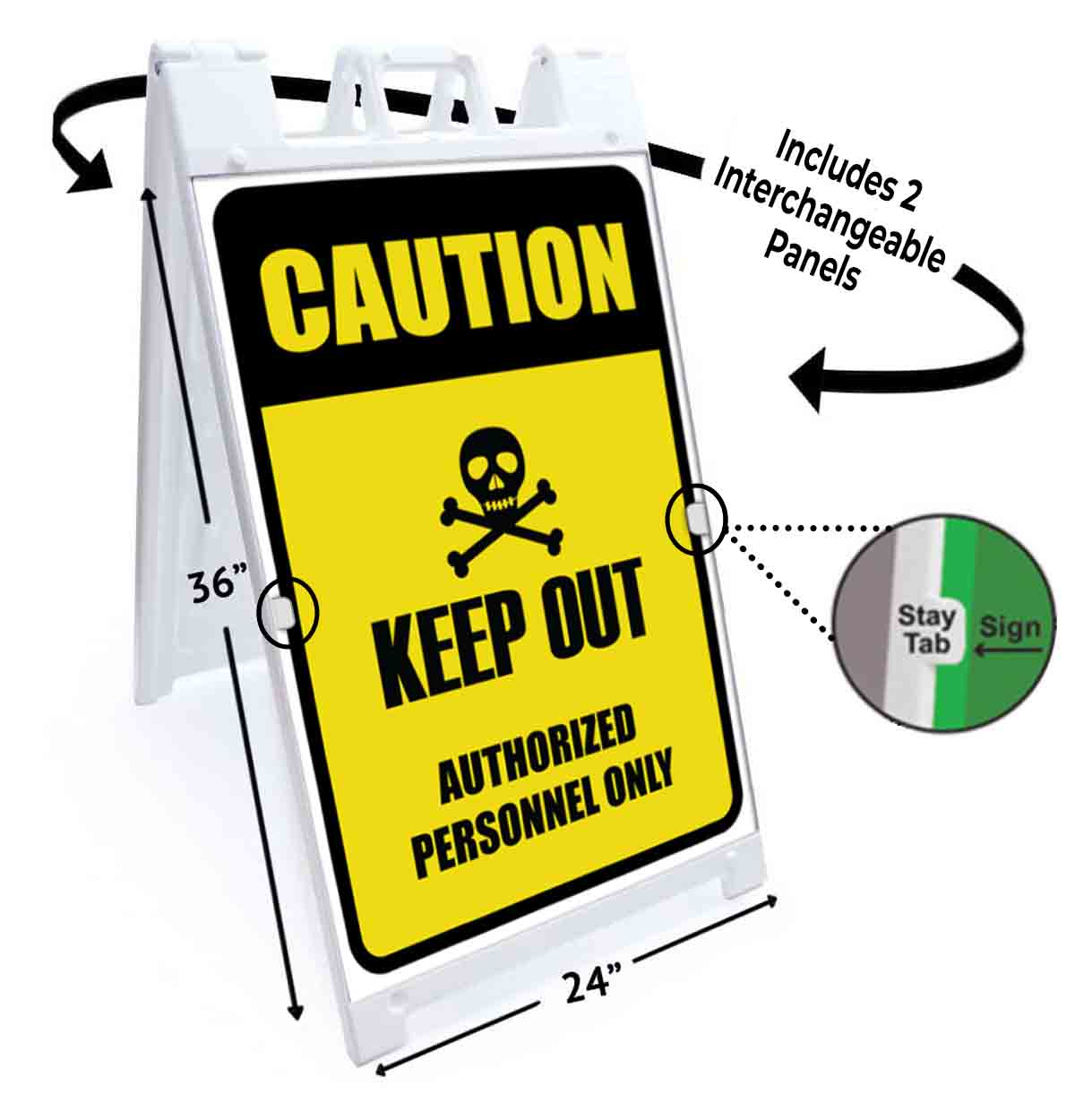 CAUTION KEEP OUT Signicade 24x36 Aframe Sidewalk Sign Banner Decal ...
