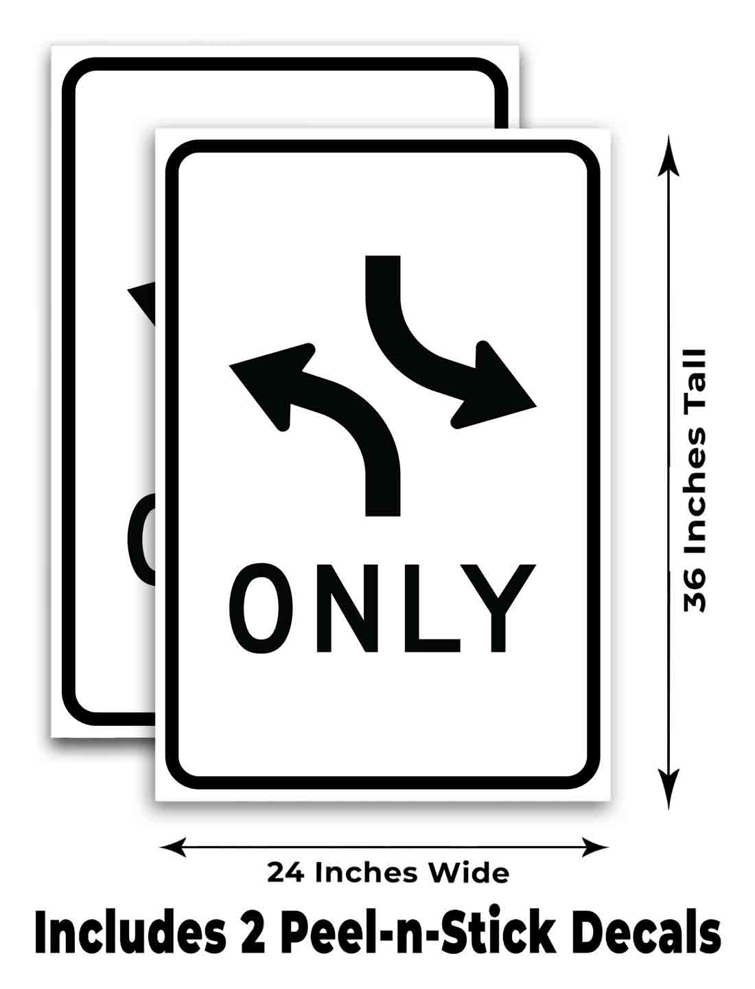 LEFT OR RIGHT TURN ONLY Signicade 24x36 Aframe Sidewalk Sign Banner ...