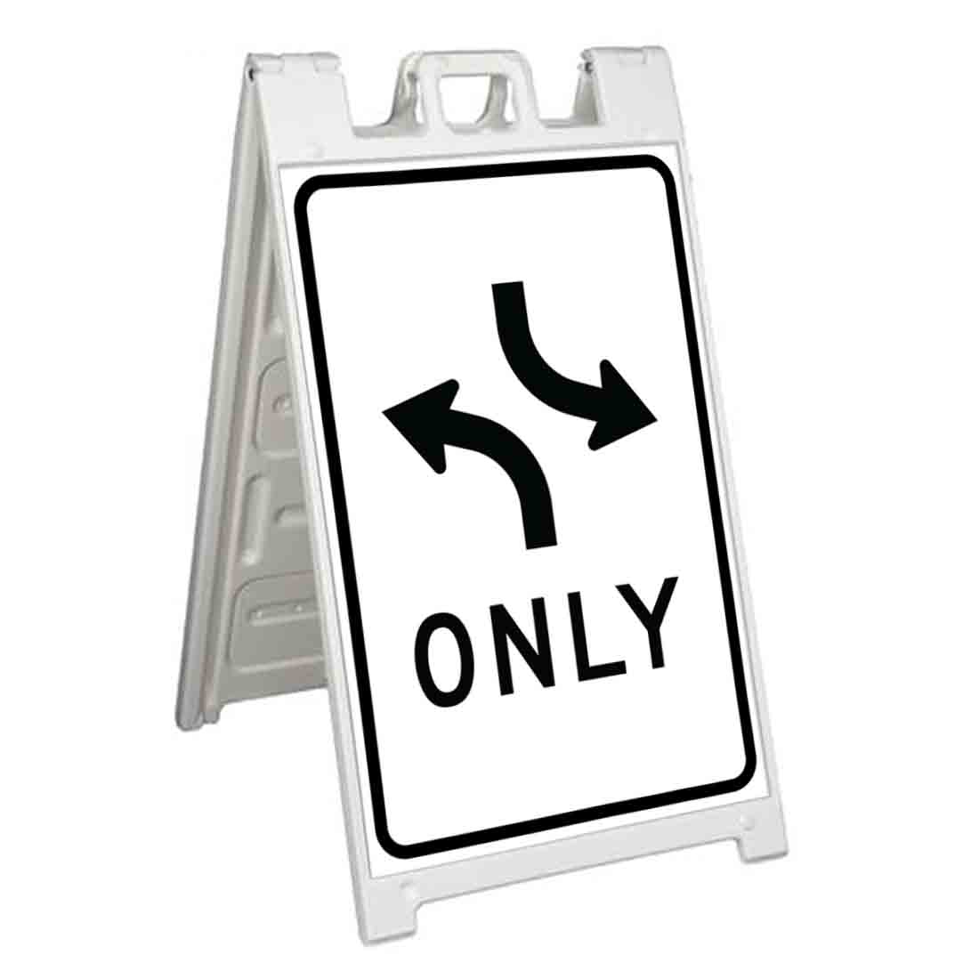 LEFT OR RIGHT TURN ONLY Signicade 24x36 Aframe Sidewalk Sign Banner ...