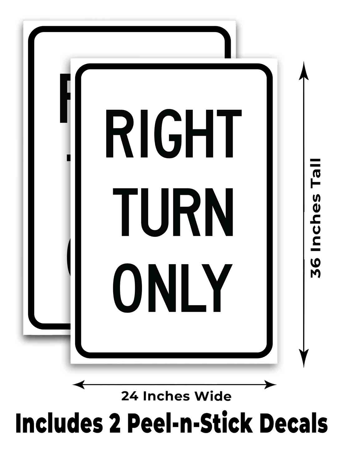 RIGHT TURN ONLY Signicade 24x36 Aframe Sidewalk Sign Banner Decal ...