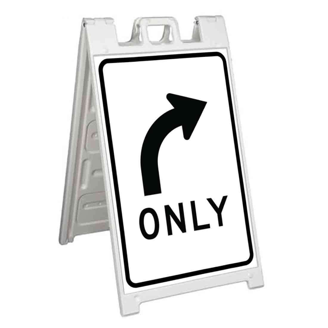 Right Turn Only (24" X 36") Standard A-Frame Signicade, Includes Decal ...