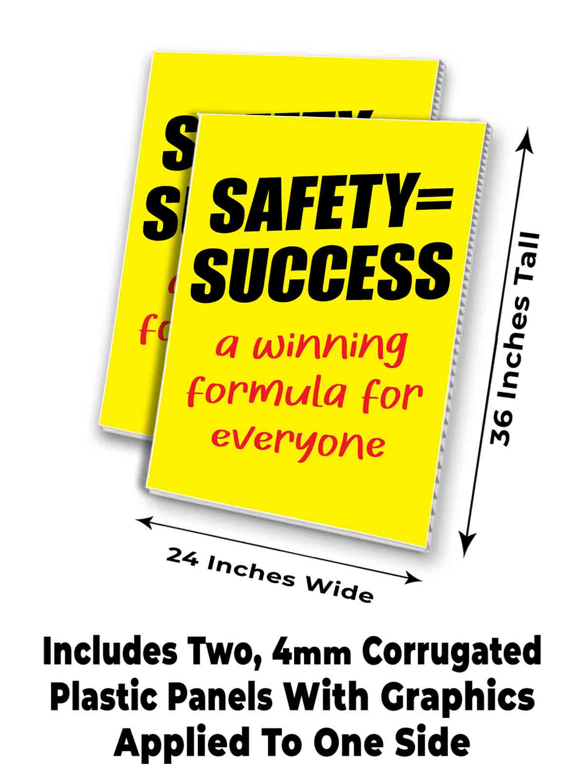 SAFETY EQUALS SUCCESS Signicade 24x36 Aframe Sidewalk Decal Sign Banner ...
