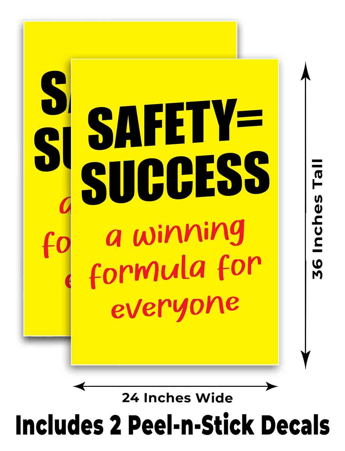 SAFETY EQUALS SUCCESS Signicade 24x36 Aframe Sidewalk Decal Sign Banner ...