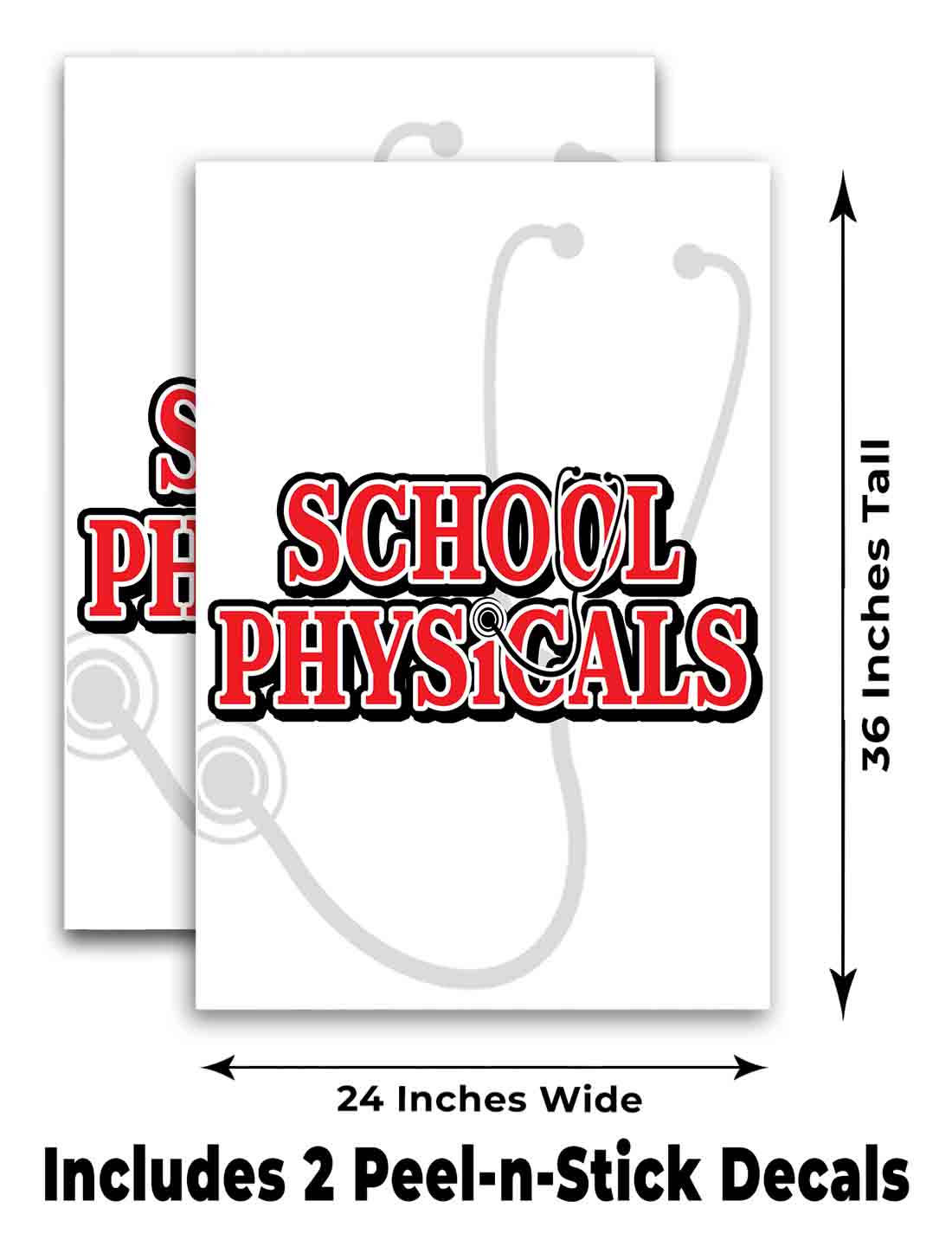 SCHOOL PHYSICALS Signicade 24x36 Aframe Sidewalk Decal Sign Banner ...