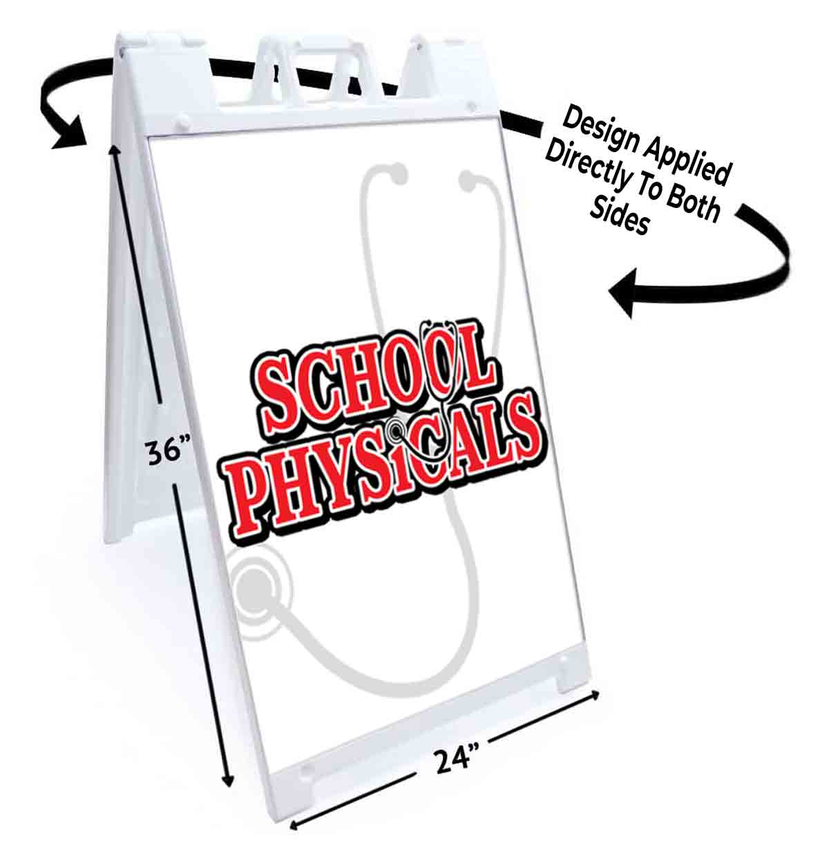 SCHOOL PHYSICALS Signicade 24x36 Aframe Sidewalk Decal Sign Banner ...