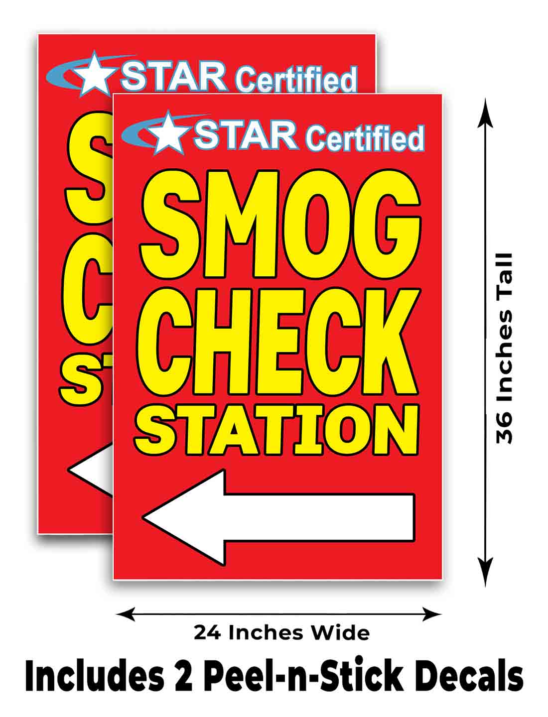 SMOG CHECK STATION LEFT ARROW Signicade 24x36 Aframe Sidewalk Sign ...
