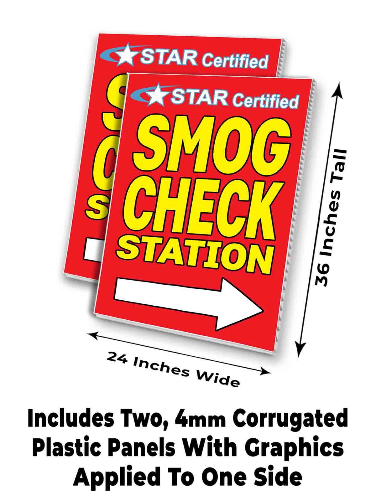 SMOG CHECK STATION RIGHT Signicade 24x36 Aframe Sidewalk Sign Banner ...