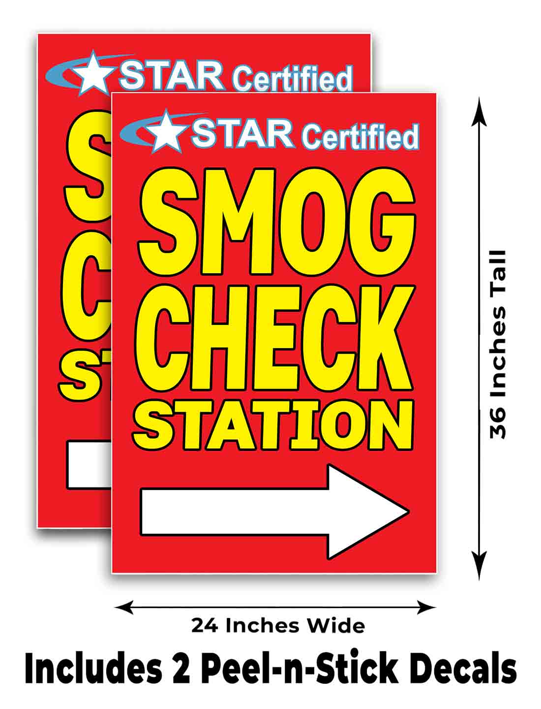 SMOG CHECK STATION RIGHT Signicade 24x36 Aframe Sidewalk Sign Banner ...
