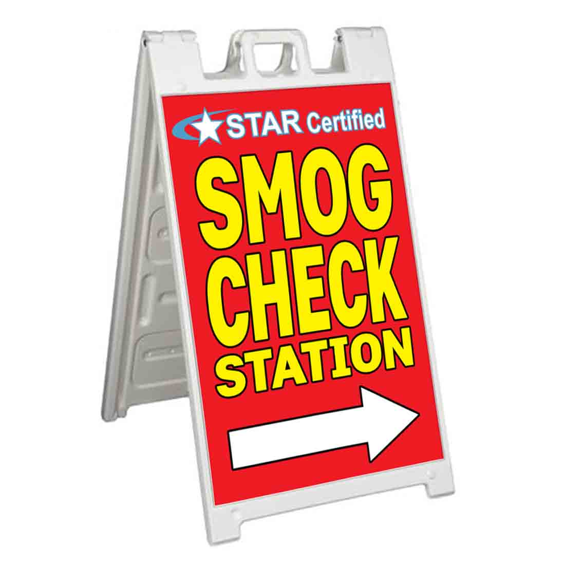 SMOG CHECK STATION RIGHT Signicade 24x36 Aframe Sidewalk Sign Banner ...