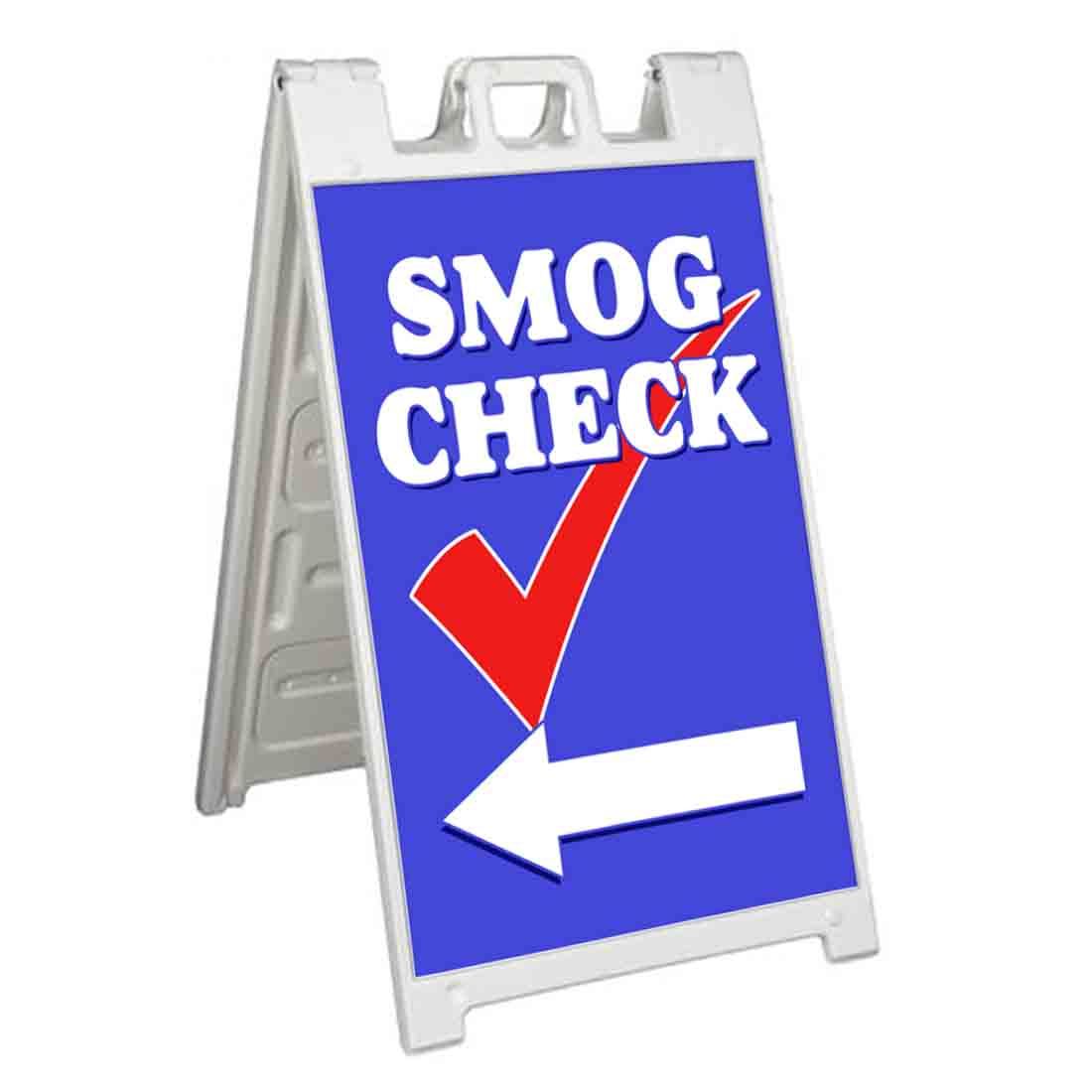 SMOG CHECK LEFT ARROW Signicade 24x36 Aframe Sidewalk Sign Banner Decal ...