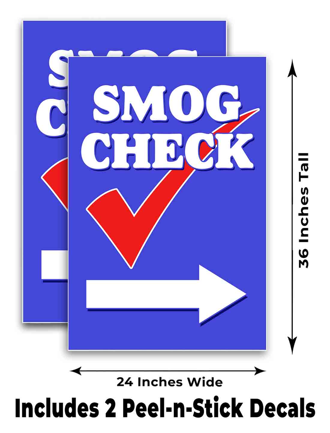 SMOG CHECK RIGHT ARROW Signicade 24x36 Aframe Sidewalk Sign Banner ...