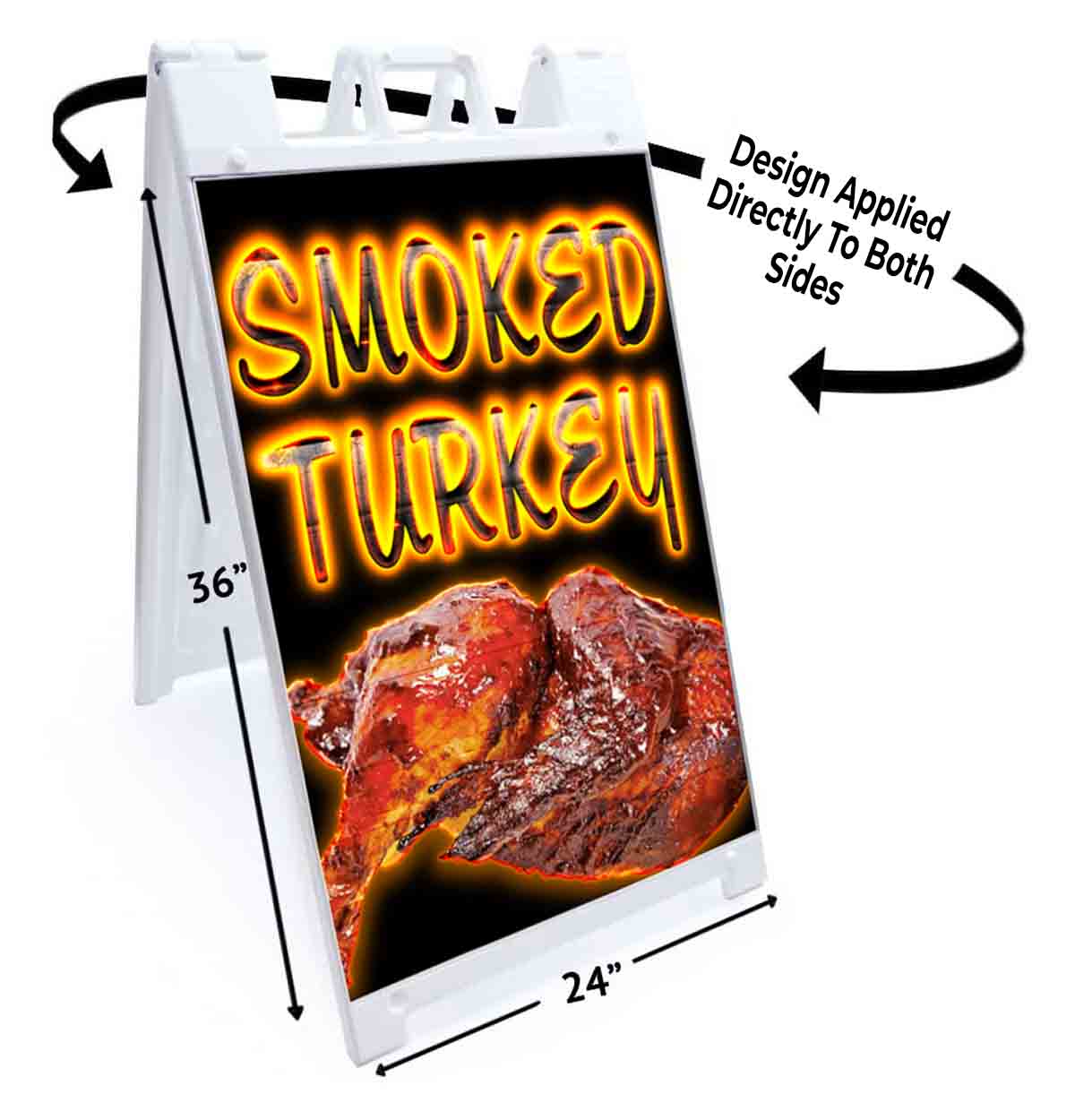 SMOKED TURKEY FIRE LEG Signicade 24x36 Aframe Sidewalk Sign Banner ...
