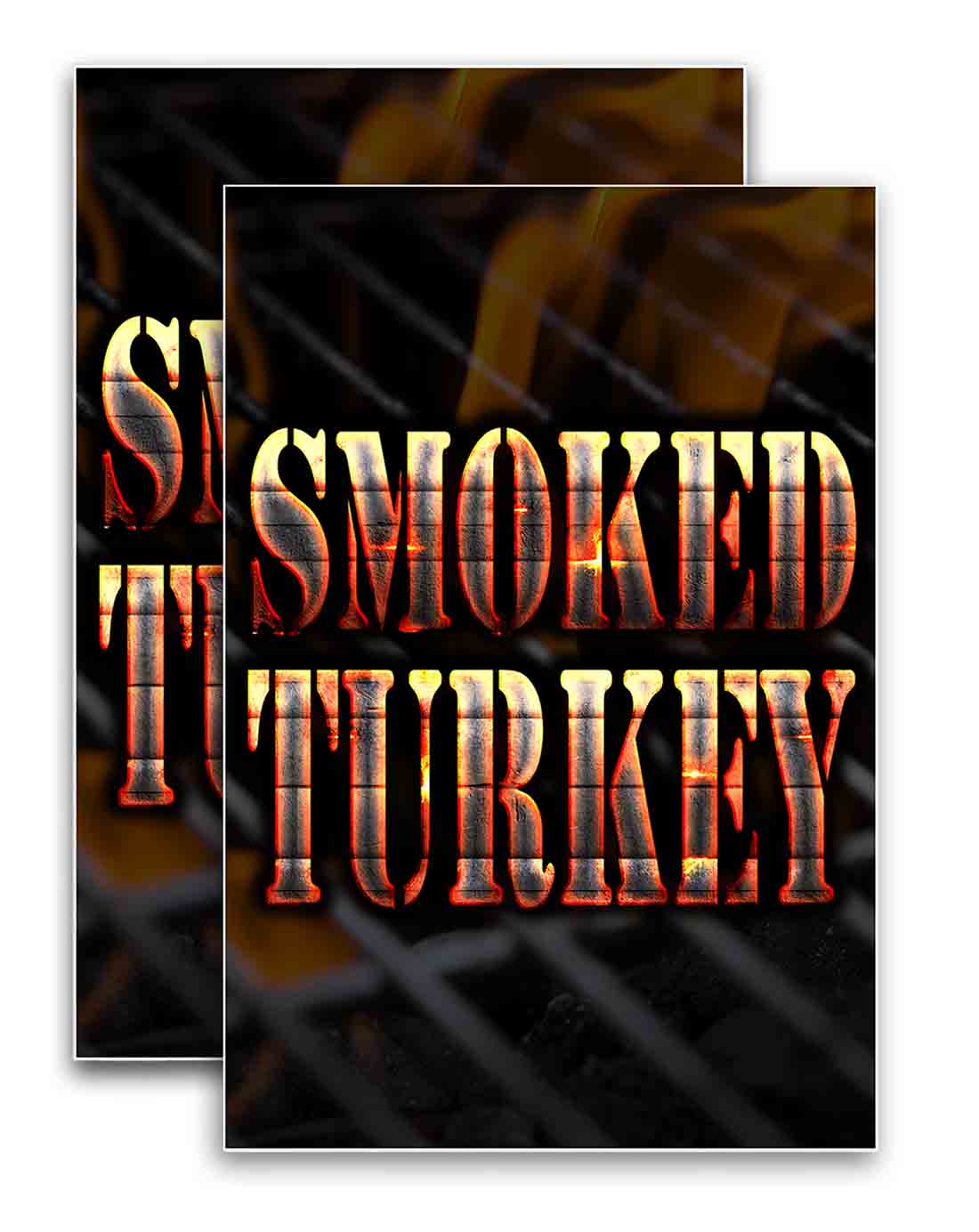 Smoked Turkey (24" X 36") Vinyl Decal Only (Pack of 2) |Sign|Sticker ...