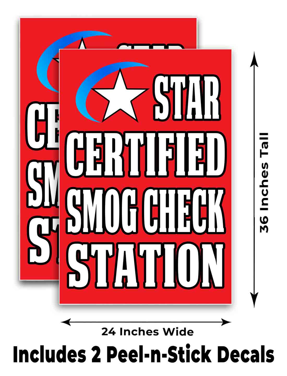 STAR CERTIFIED SMOG CHECK Signicade 24x36 Aframe Sidewalk Sign Banner ...
