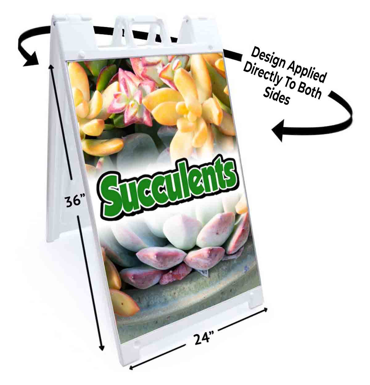 SUCCULENTS Signicade 24x36 Aframe Sidewalk Sign Banner Decal PLANTS ...