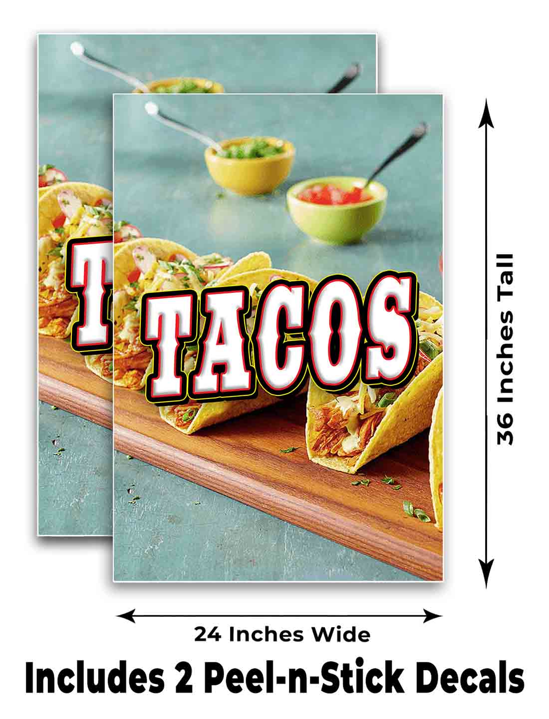 TACOS Signicade 24x36 Aframe Sidewalk Sign Banner Decal FOOD MEAL ...