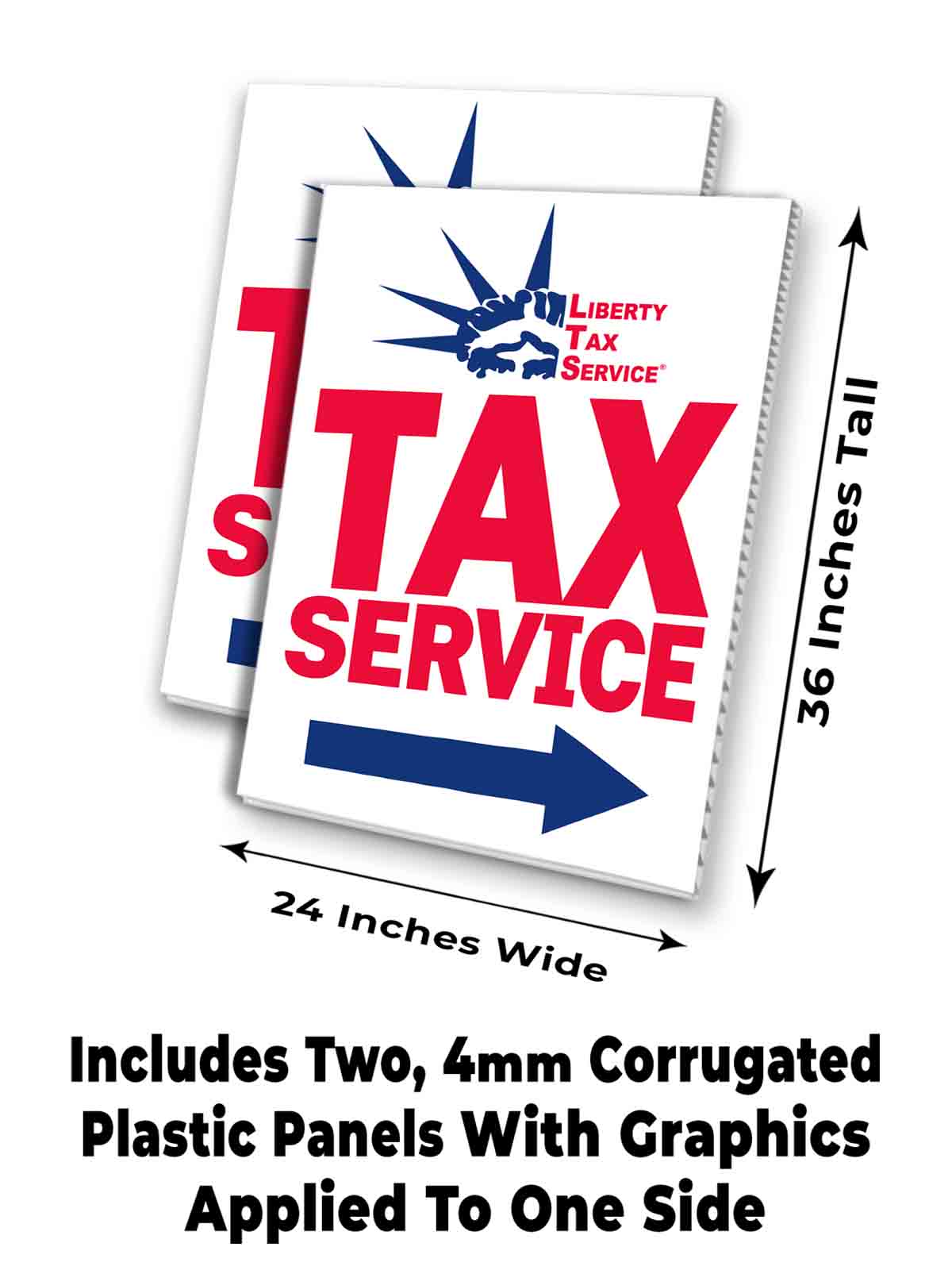 TAX SERVICE RIGHT ARROW Signicade 24x36 Aframe Sidewalk Sign Banner ...