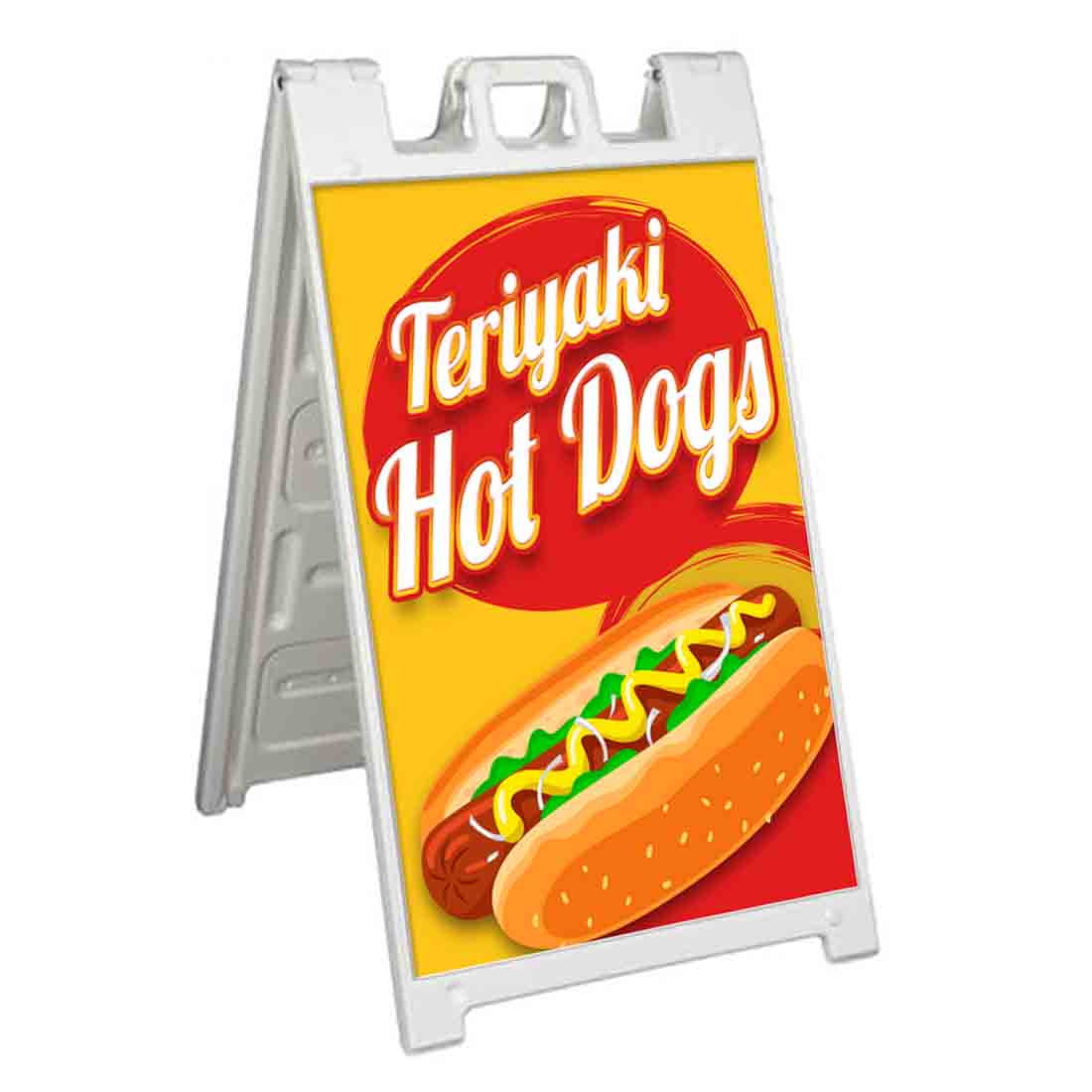 Teriyaki Hot Dogs (24" X 36") Standard A-Frame Signicade, Includes ...