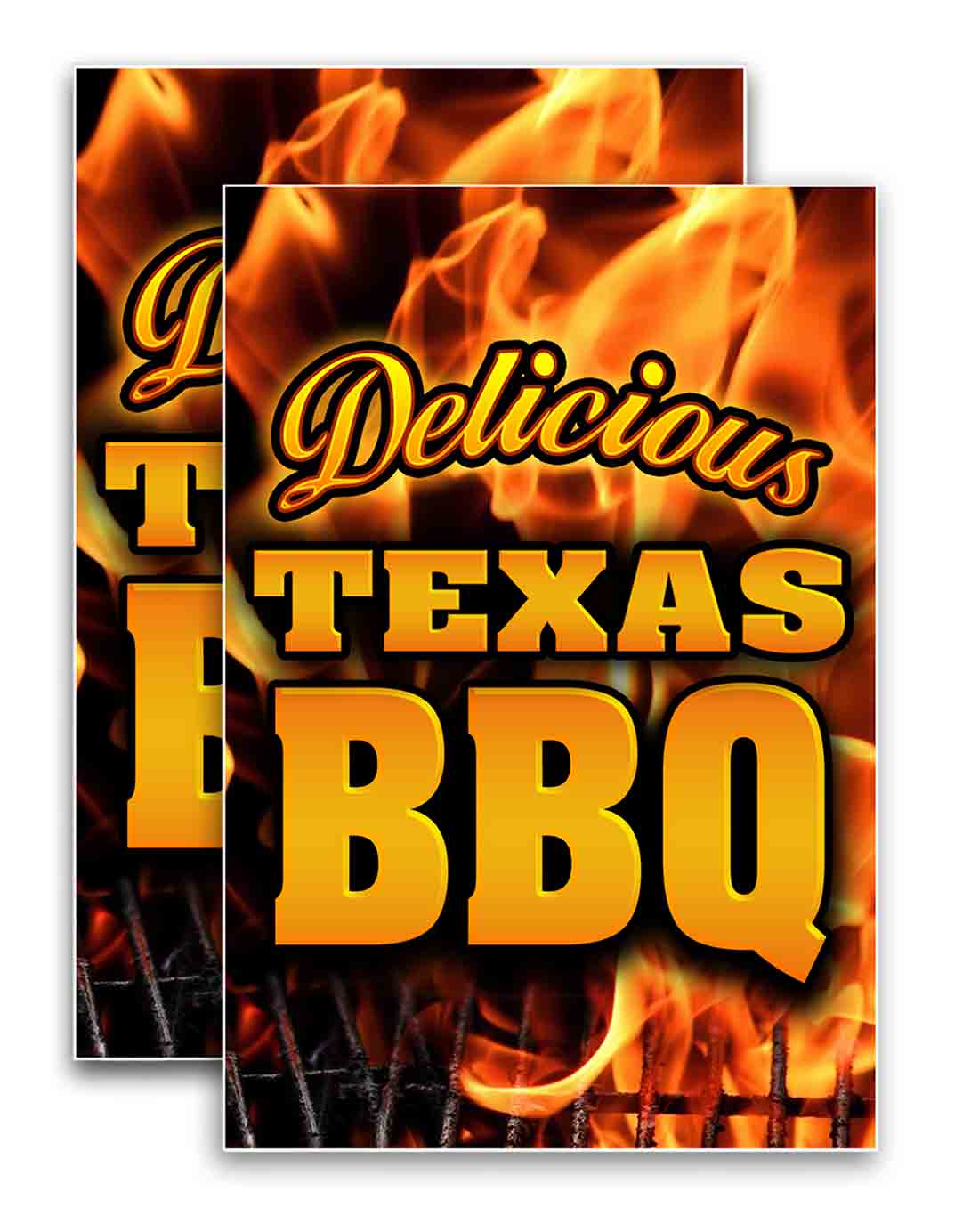 Texas BBQ (24" X 36") Vinyl Decal Only (Pack of 2) |Sign|Sticker|Poster ...