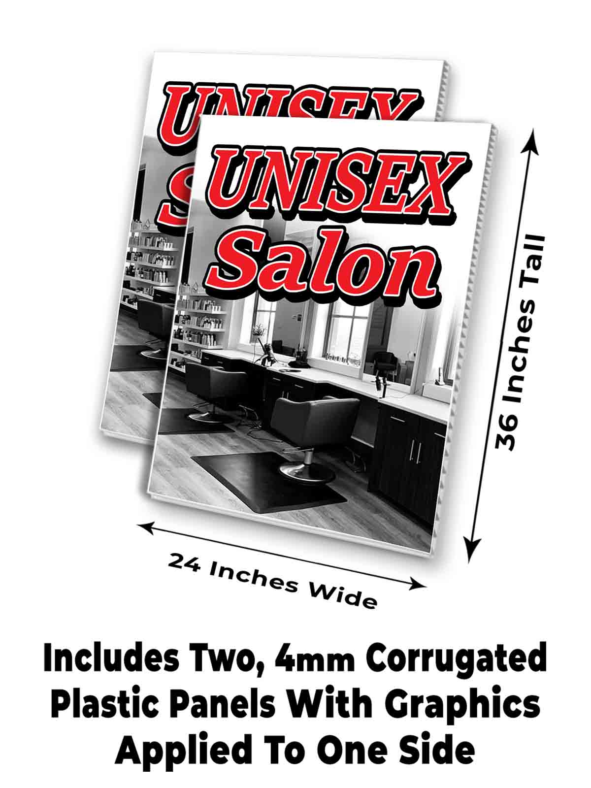 UNISEX SALON Signicade 24x36 Aframe Sidewalk Decal Sign Banner BEAUTY ...