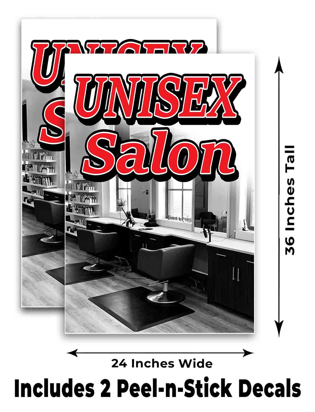 UNISEX SALON Signicade 24x36 Aframe Sidewalk Decal Sign Banner BEAUTY ...